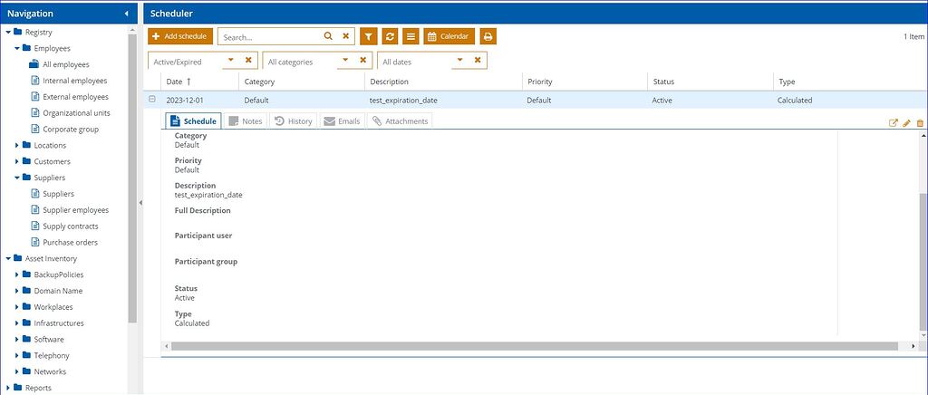 Problem with scheduler - Systems Engineering - CMDBuild Forum
